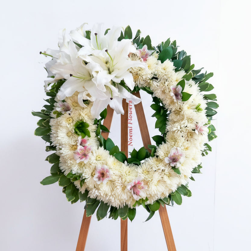 Corona Fúnebre Recuerdo Infinito – Floristería Noemi Flowers